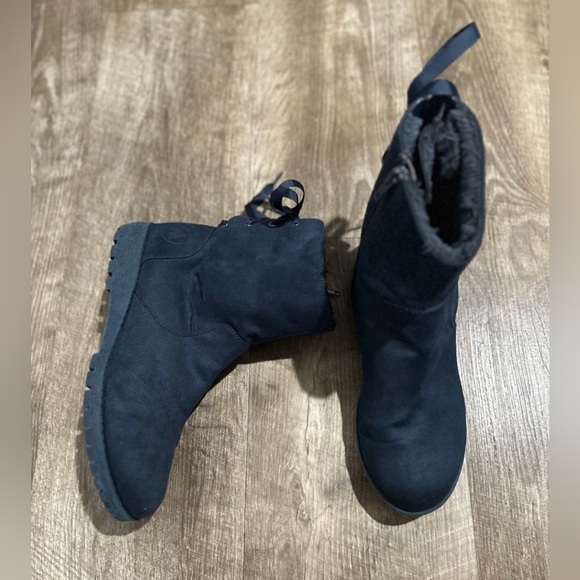Airwalk | Shoes | Airwalk Womens Boots 8 Blue Suede Zip Up Faux Fur ...